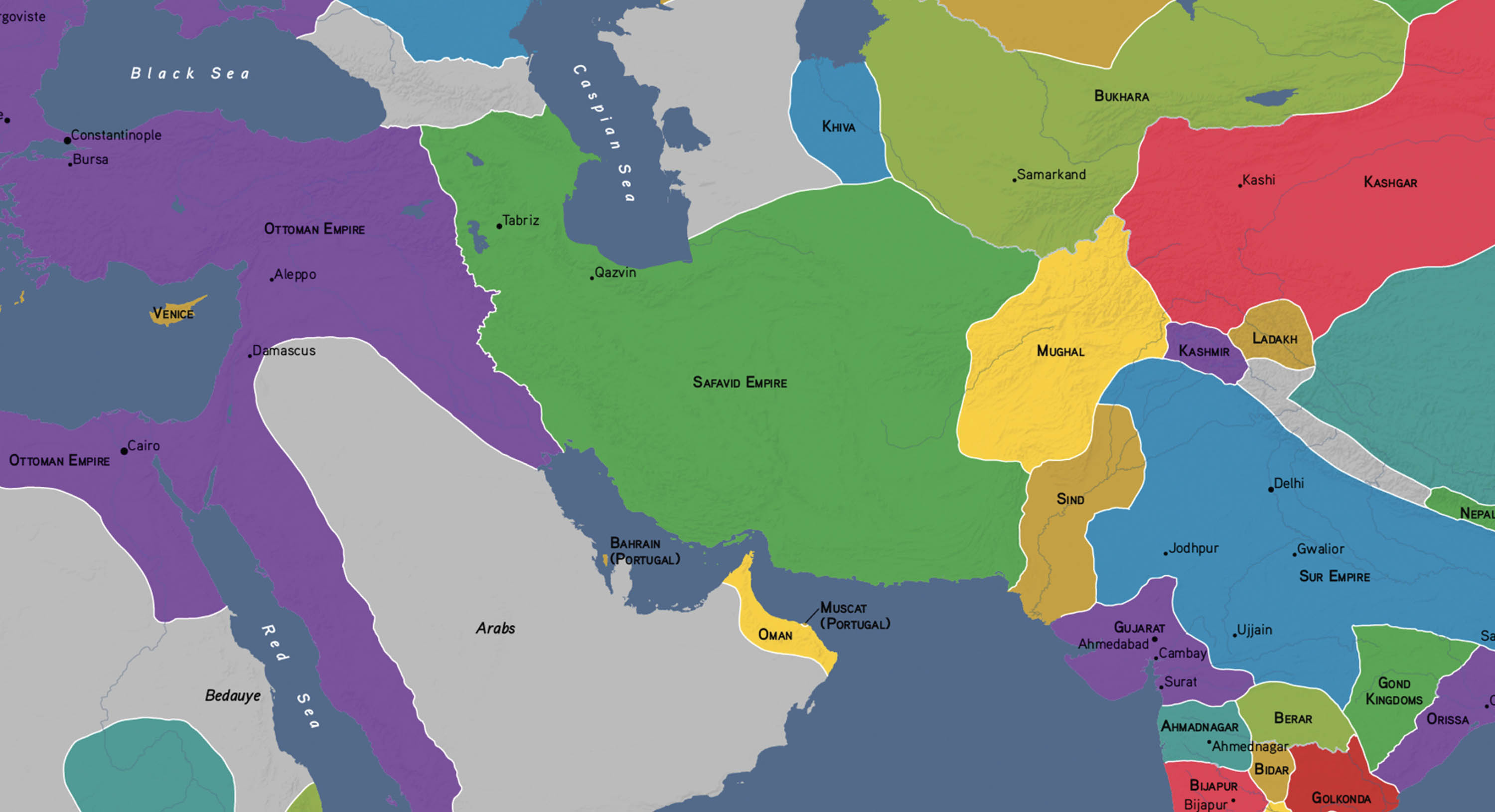 Ottoman Safavid And Mughal Empires Map
