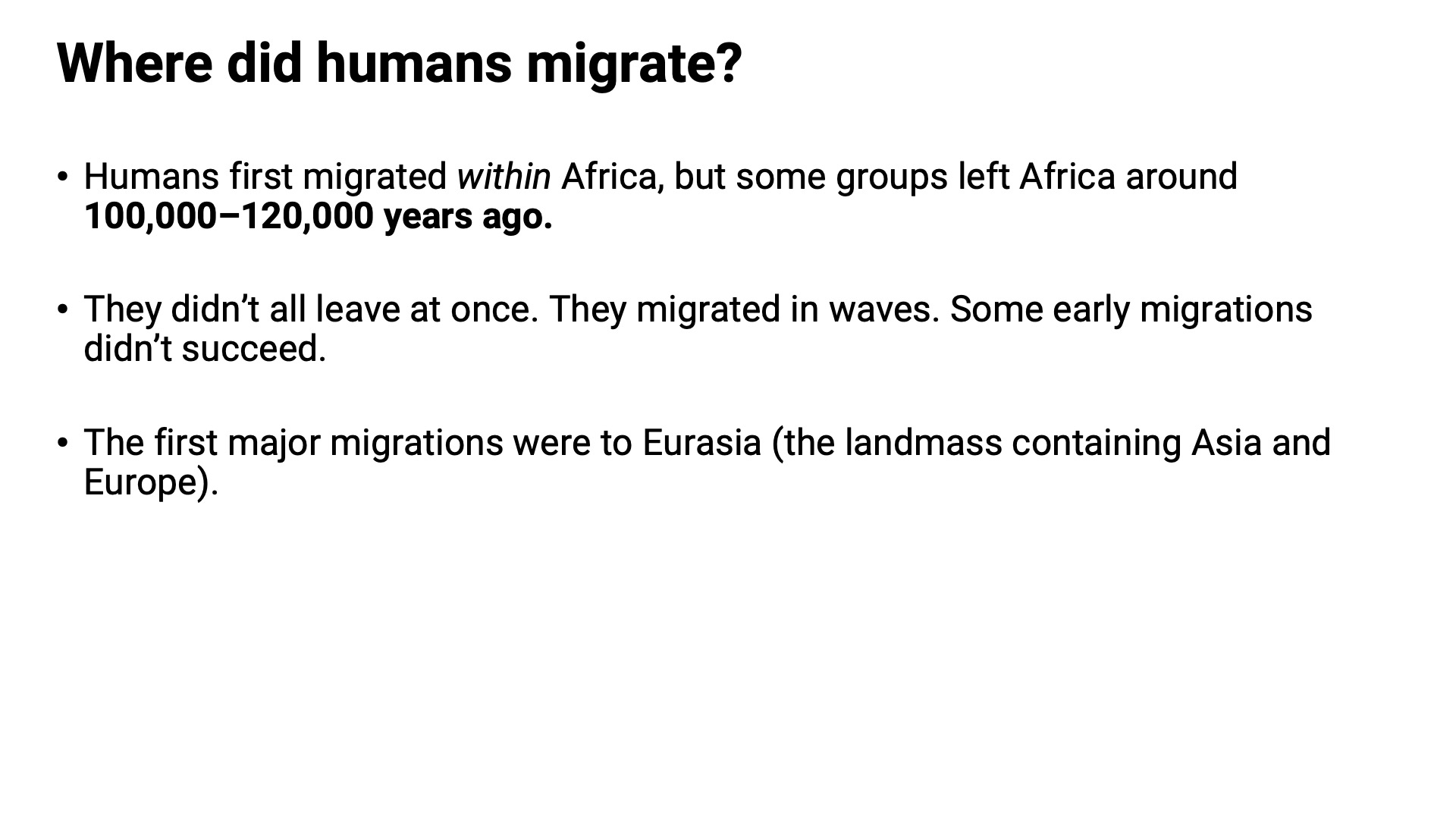Big History Unit 4 Early Human Migration