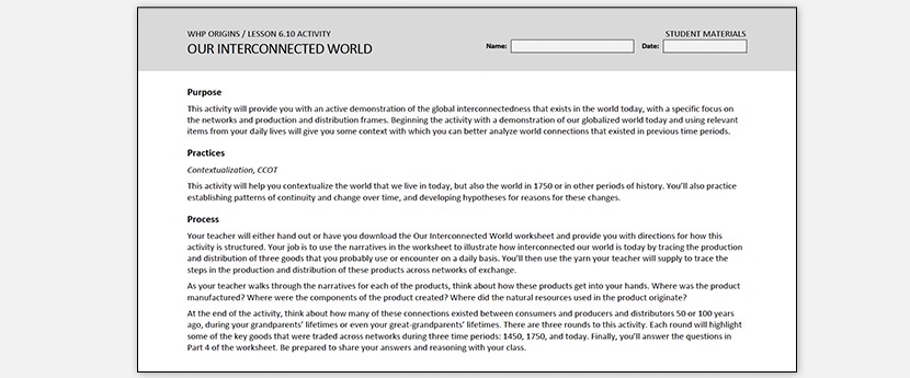 Lesson Plan: Oceanic Connections