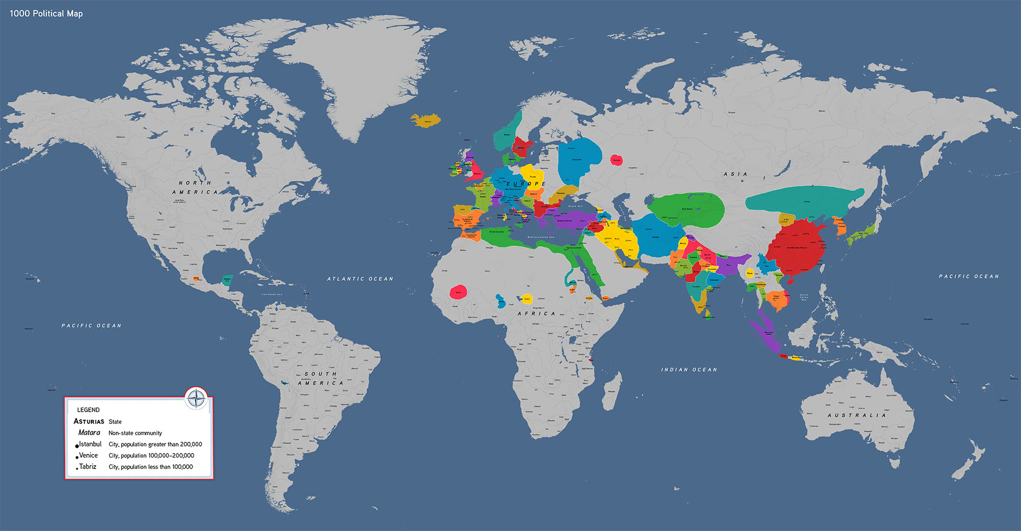 1000 CE Political Map