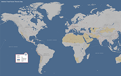 Medieval Trade Routes Thematic Map