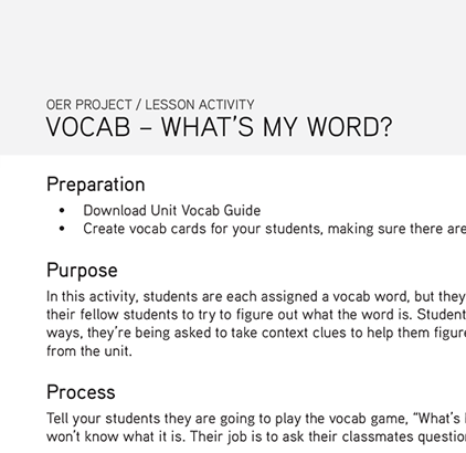 OER Vocab What's My Word