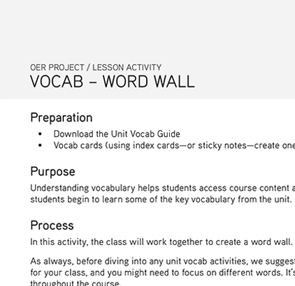 OER Vocab Word Wall