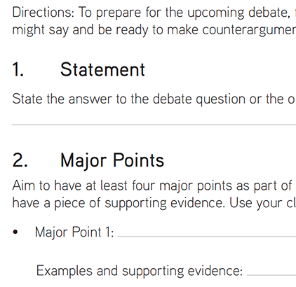 BHP Debate Prep Worksheet